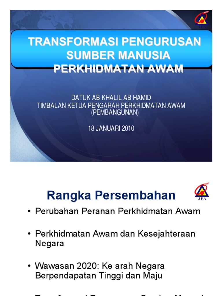 Transformasi Pengurusan Sumber Manusia Perkhidmatan Awam | PDF