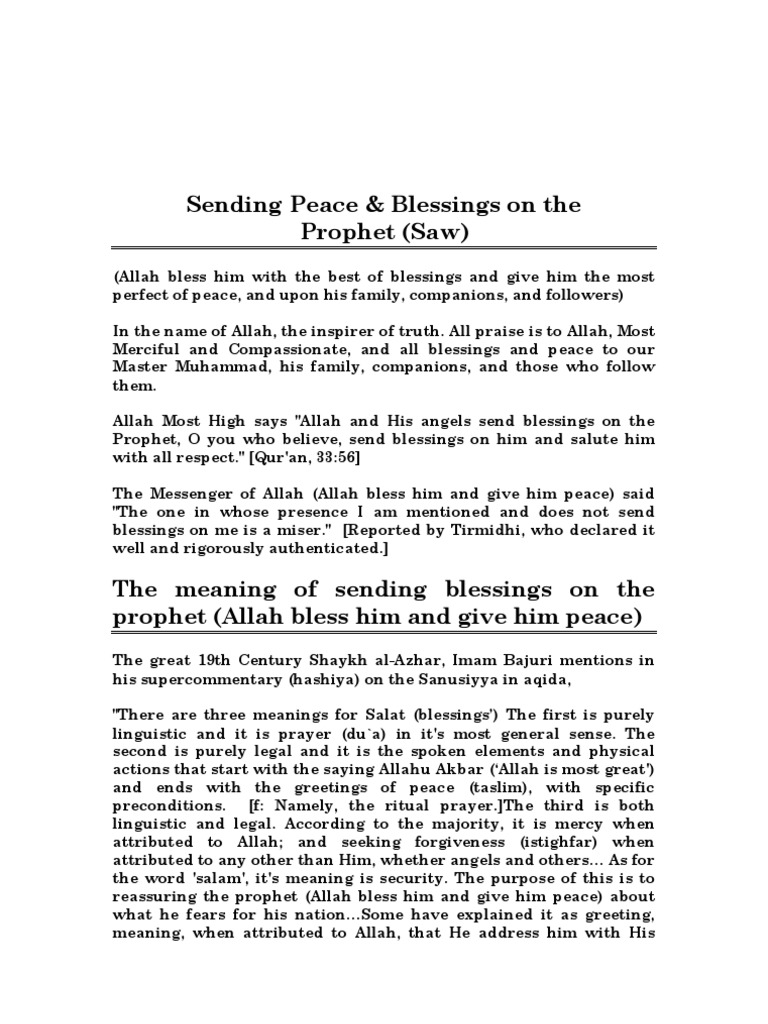 Importance of Sending Blessings on the Prophet | PDF | Muhammad | Hadith