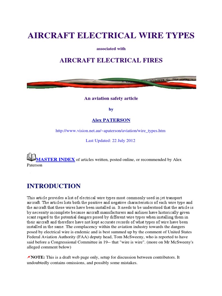 Aircraft Electrical Wire Types | PDF | Insulator (Electricity ...