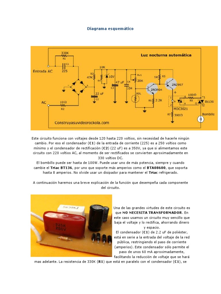 Diagrama esquemático | Transistor | Diodo emisor de luz