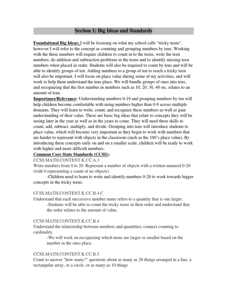 Teaching Teen Numbers in Kindergarten | PDF | Educational Assessment ...