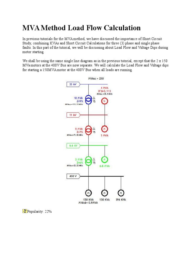 MVA Method Load Flow Calculation | Ac Power | Volt