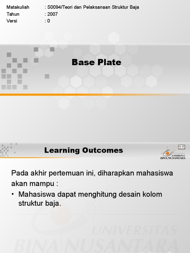 Desain Base Plate Kolom Baja | PDF | Metode & Bahan Ajar
