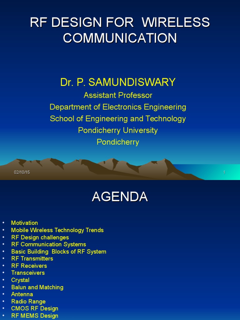 RF Design For WC-FDP (PEC) | PDF | Duplex (Telecommunications) | Radio ...