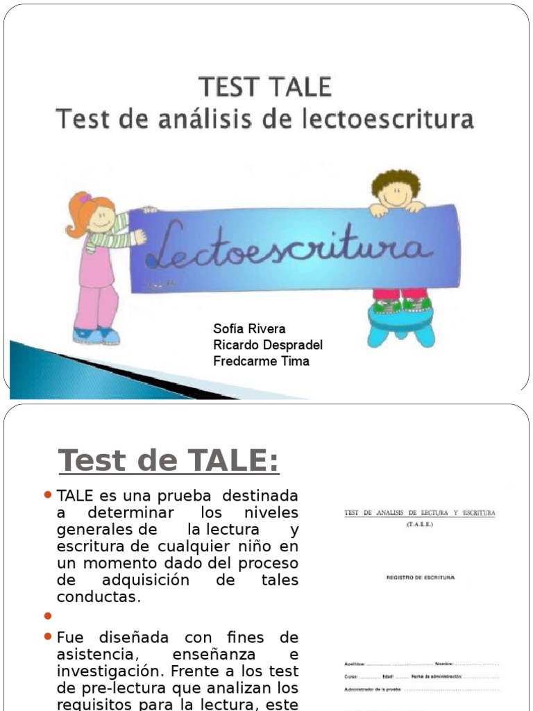 Test de TALE | PDF | Lectura (proceso) | Palabra