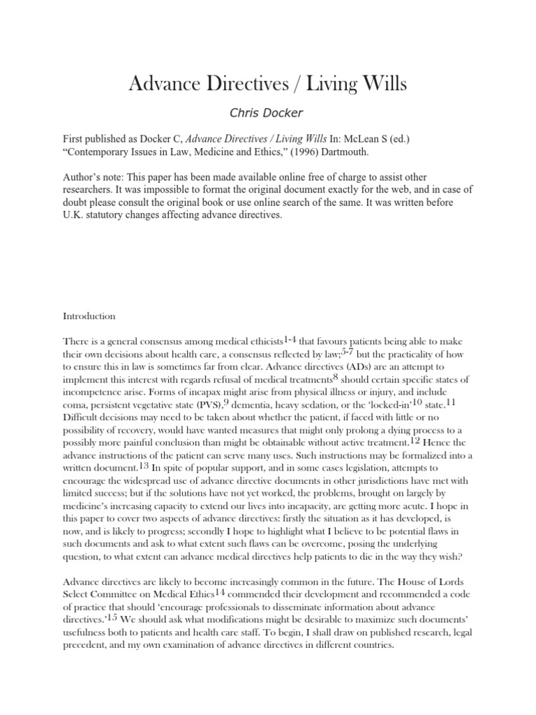 Understanding Advance Directives in the UK | PDF | Power Of Attorney ...