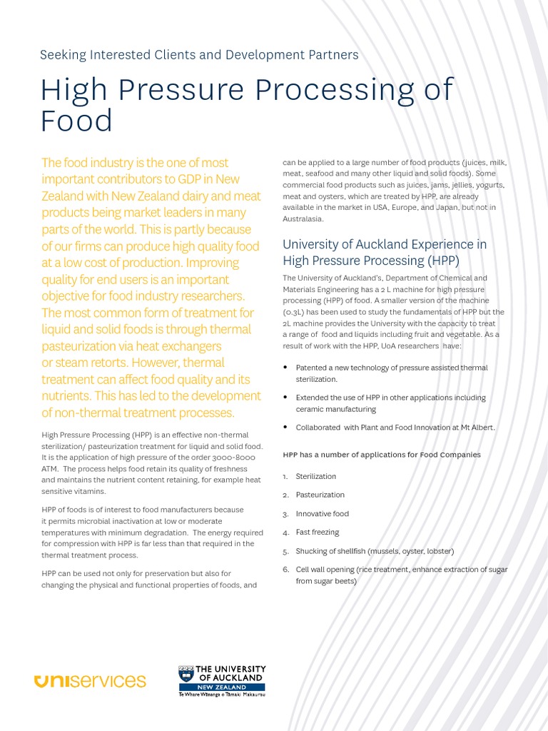 High Pressure Processing of Food | Foods | Sterilization (Microbiology)