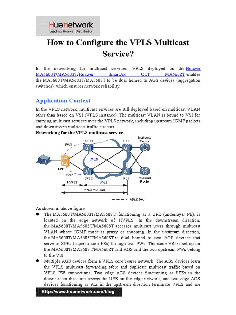 How To Configure The VPLS Multicast Service | PDF | Multiprotocol Label Switching | Networking