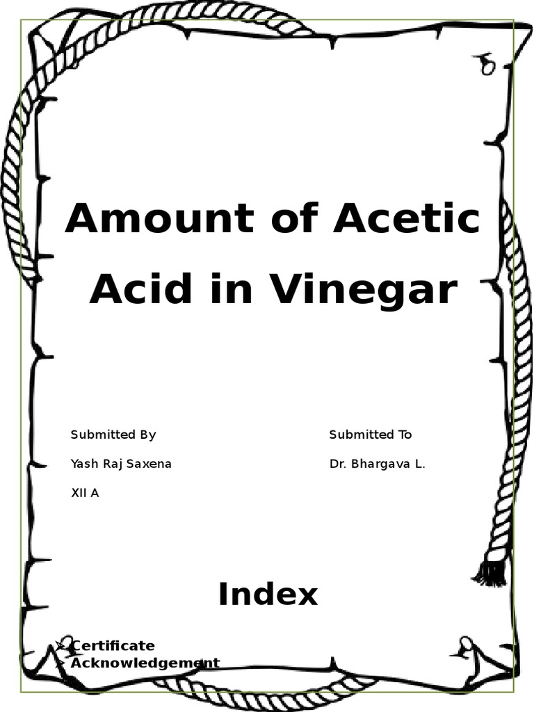 Measuring the Amount of Acetic Acid in Vinegar | Titration | Chemistry
