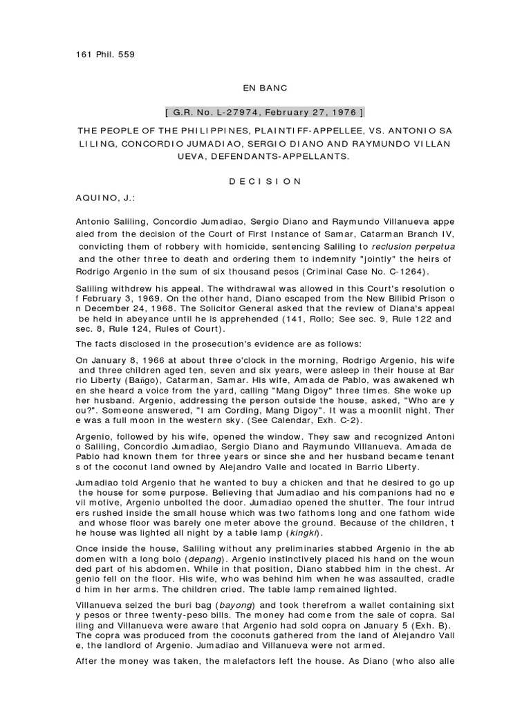People Vs Saliling - Hearsay Rule Exception - Declaration of A Dying ...