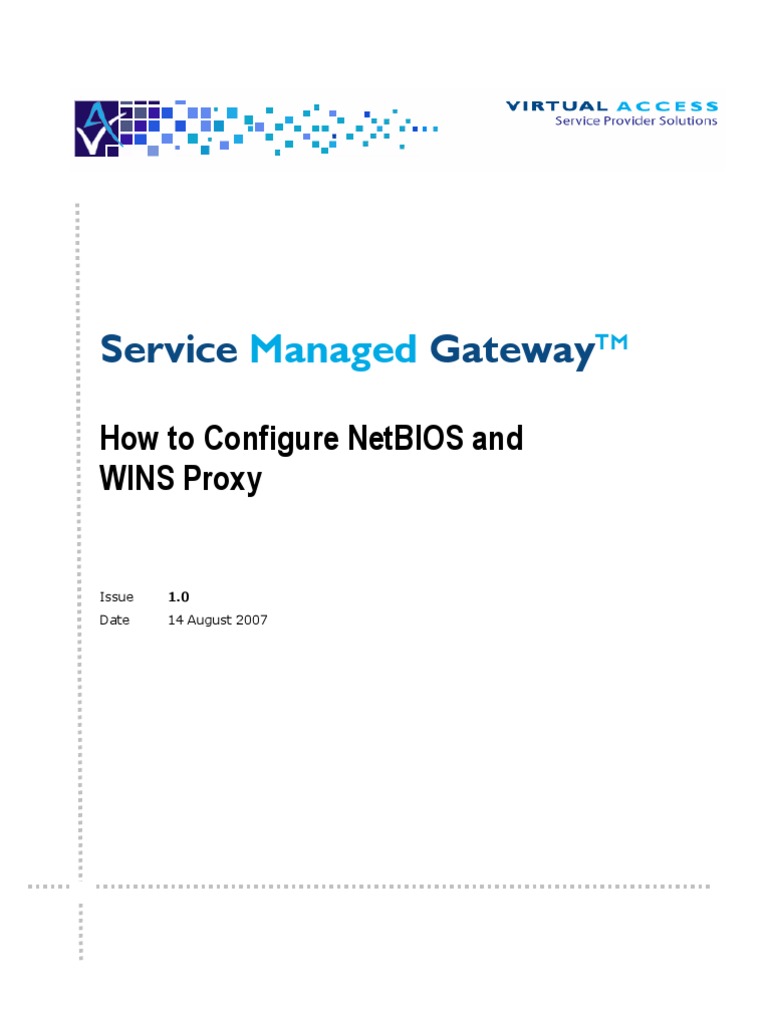 How To Configure Net Bios and Wins Proxy | PDF | Proxy Server | Gateway ...