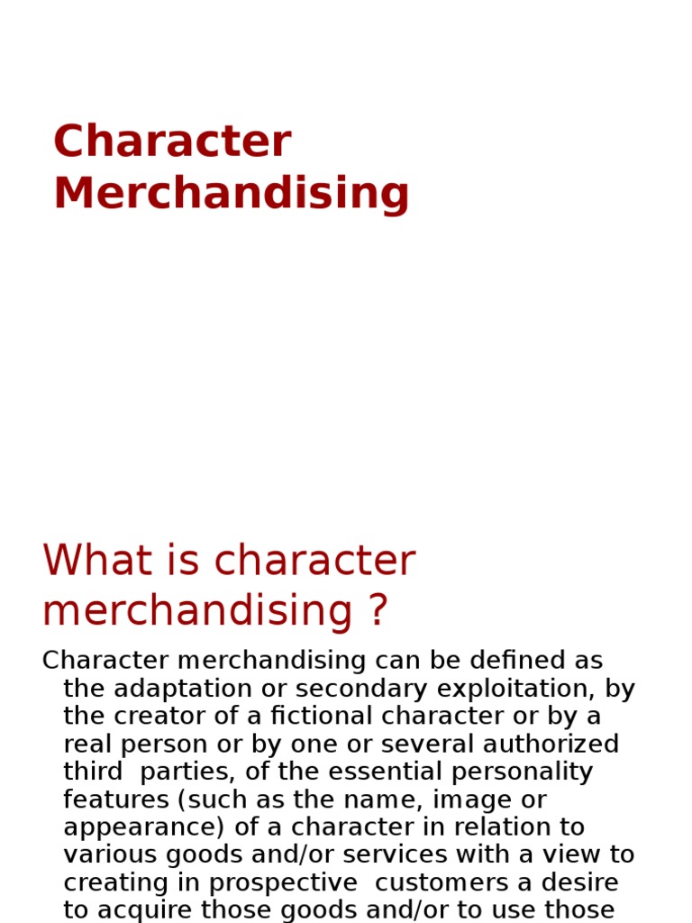 Character Merchandising | PDF | Personality Rights | Merchandising