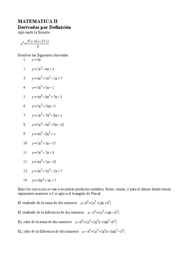 Ejercicios Matematica II | PDF | Enseñanza de matemática
