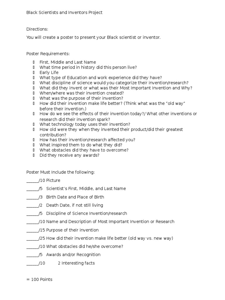 Black Scientists & Inventors Poster | PDF