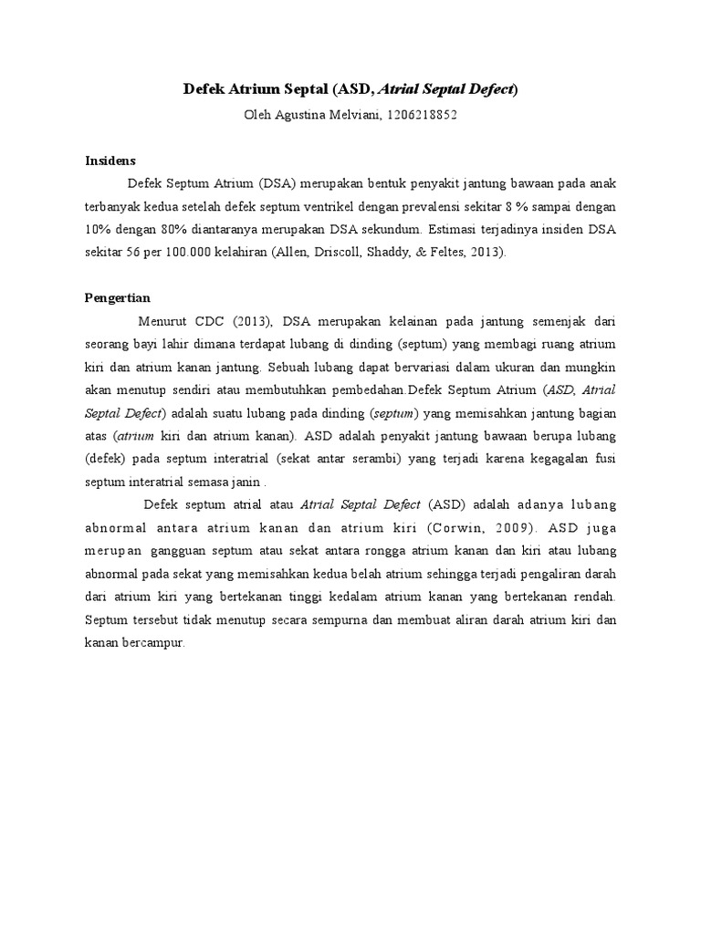 Defek Atrium Septal | PDF