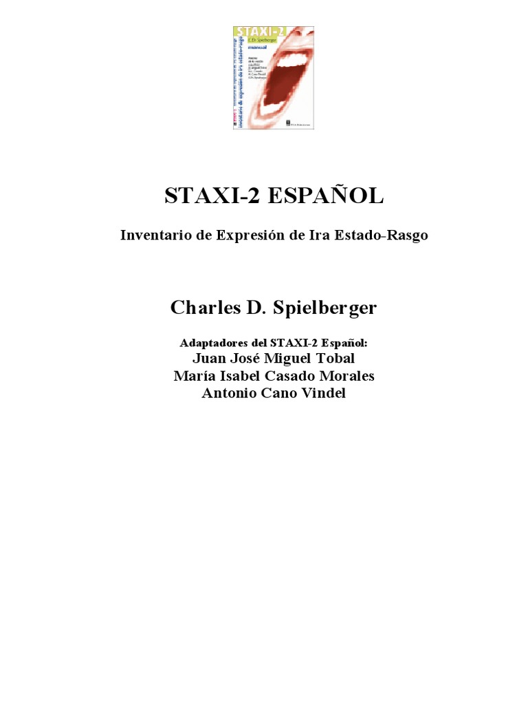 STAXI 2 Manual - 1-5 | PDF | Ira | Las emociones