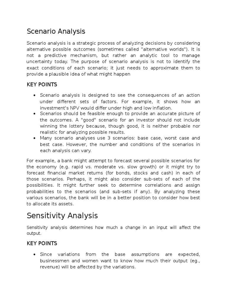 Scenario and Sensitivity Analysis | PDF | Sensitivity Analysis | Mathematical Model