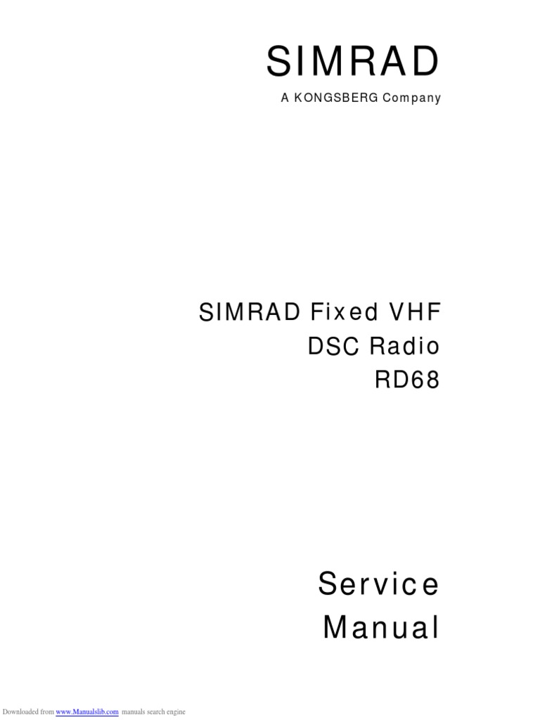 Simrad rd68 VHF Manual | PDF | Amplifier | Electrical Connector