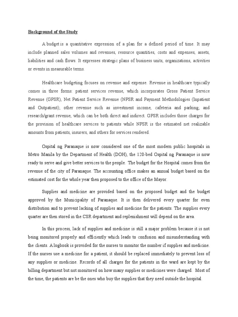 Background of The Study | PDF