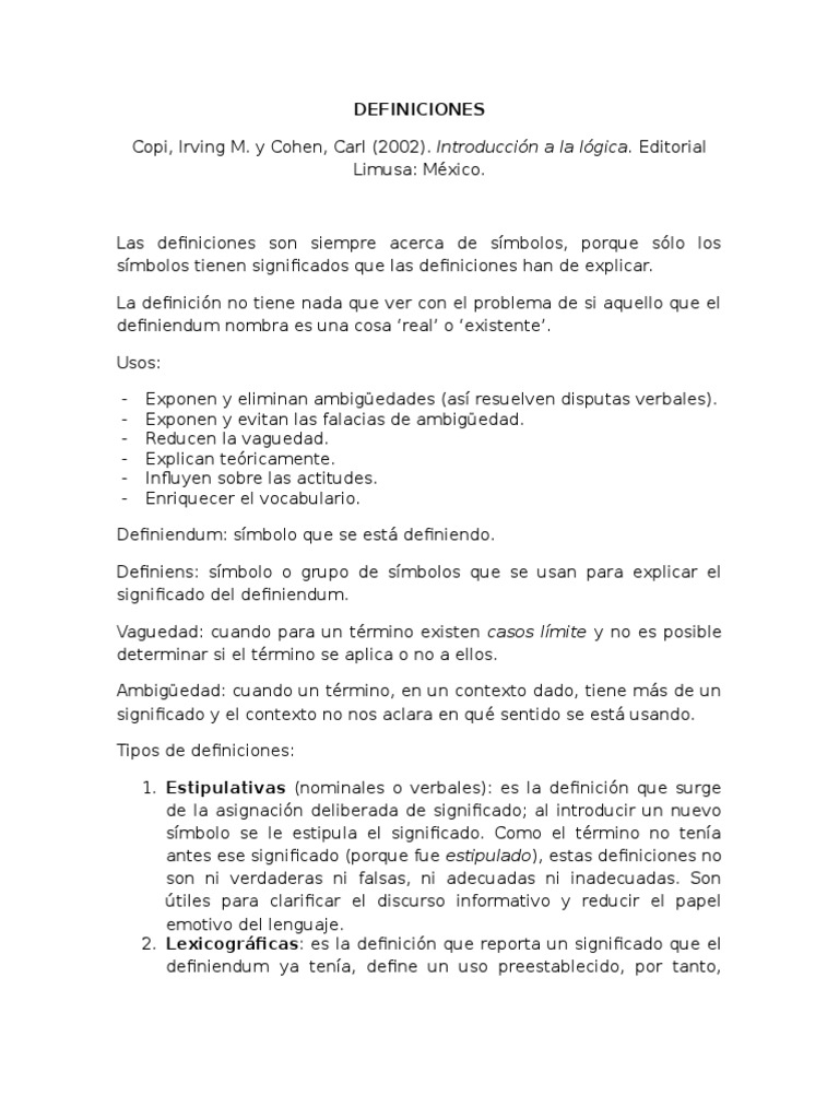 DEFINICIONES | PDF | Definición | Palabra