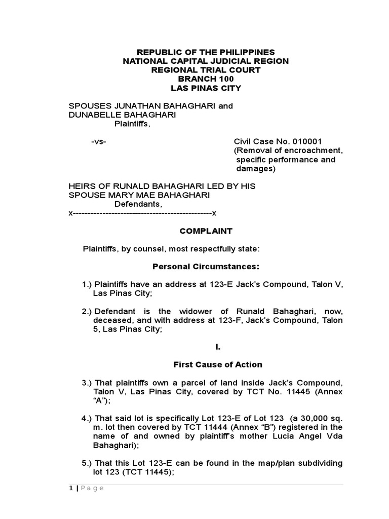 Complaint | Complaint | Damages