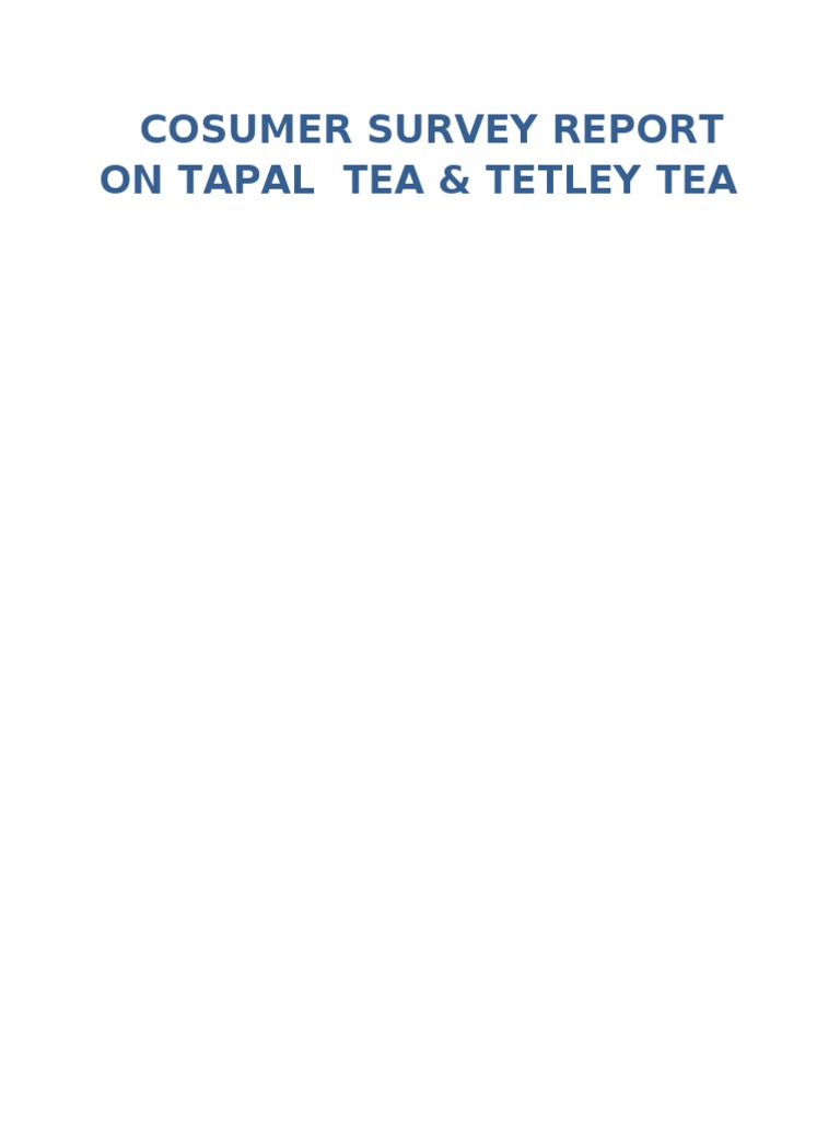 Cosumer Survey Report On Tapal Tea | PDF | Tea | Null Hypothesis