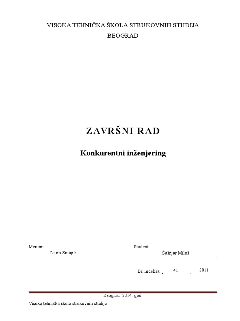 Konkurentni Inzenjering | PDF