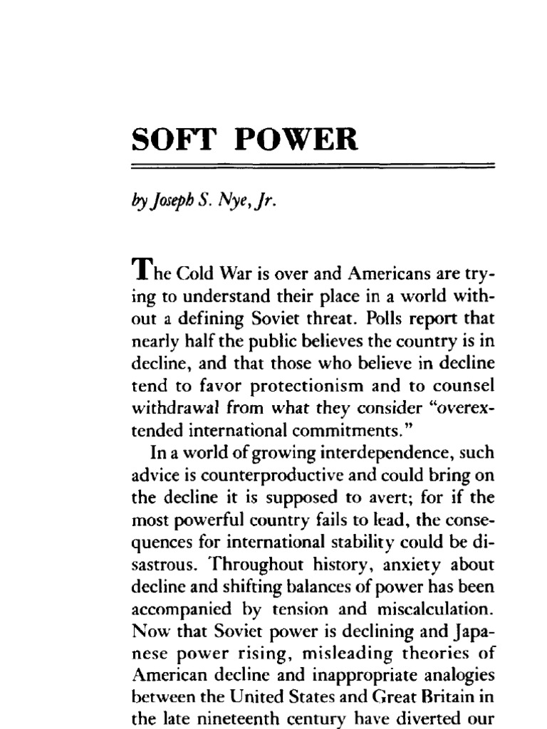 Soft Power by Joseph S Nye | PDF | Soft Power | Japan