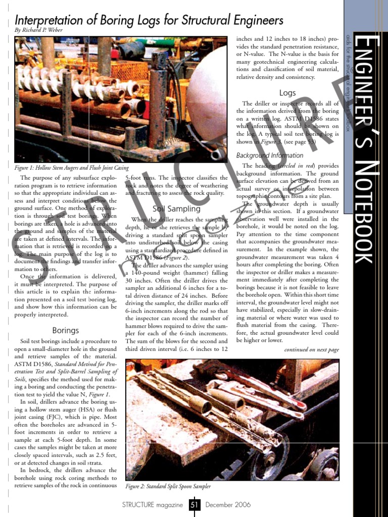 How To Read Boring Logs | PDF | Soil Mechanics | Borehole