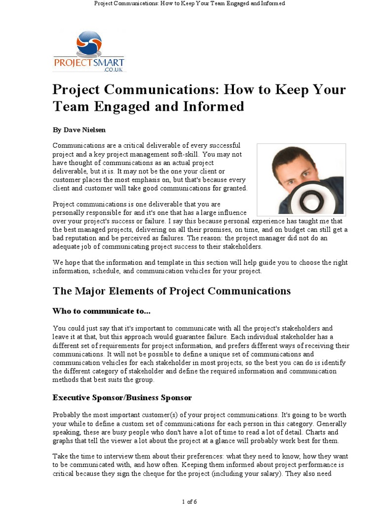 Project Communications How To Keep Your Team Engaged and Informed | PDF ...