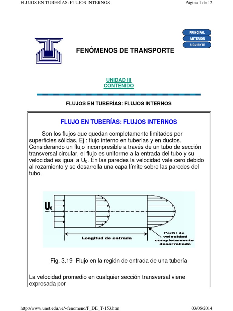 Flujos en Tuberías | PDF | Numero Reynolds | Mecanica clasica
