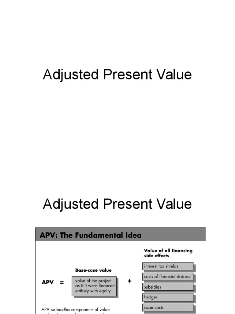 Adjusted Present Value | PDF | Cost Of Capital | Corporations