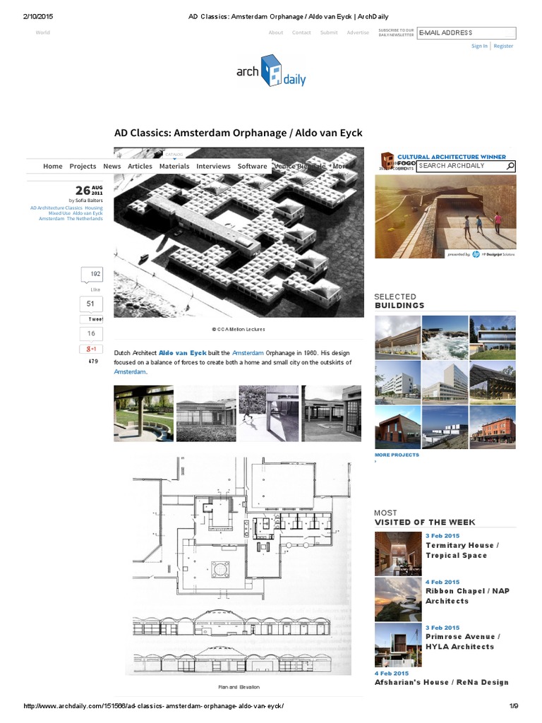 Amsterdam Orphanage by Aldo Van Eyck | Design | Art Media