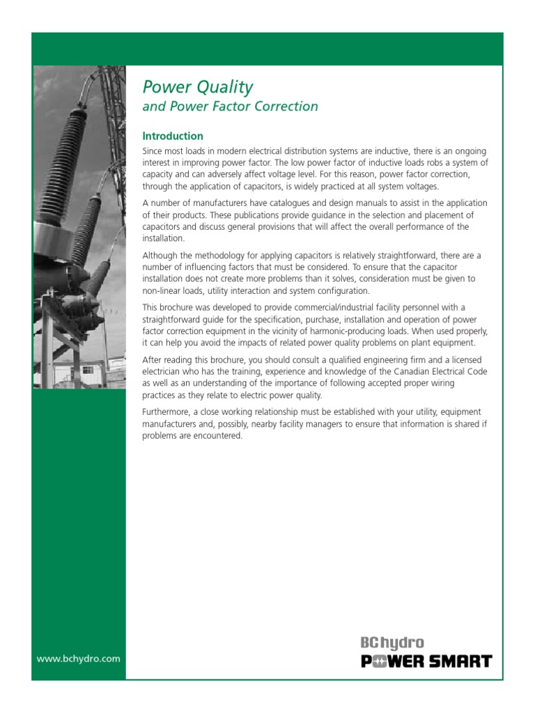 Power Factor Correction | PDF | Capacitor | Electronic Filter