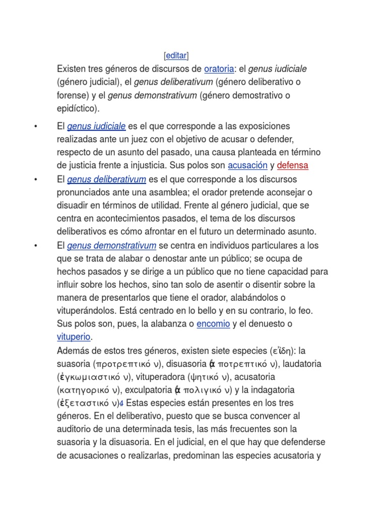Los Géneros Oratorios | PDF | Retórica | Science