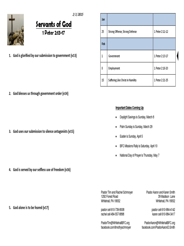 Church Events & Sermon Schedule | PDF