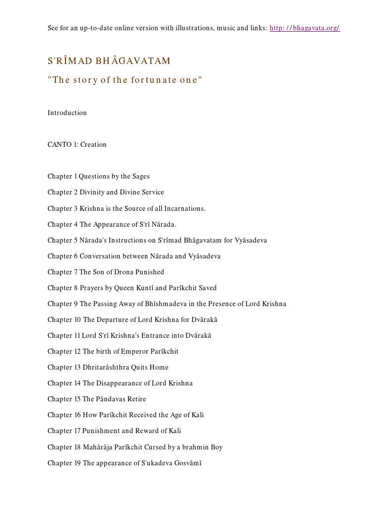 Srimad Bhagavatam (Bhagavata Purana) - Complete (Concatenated | PDF | Bhagavata Purana | Krishna