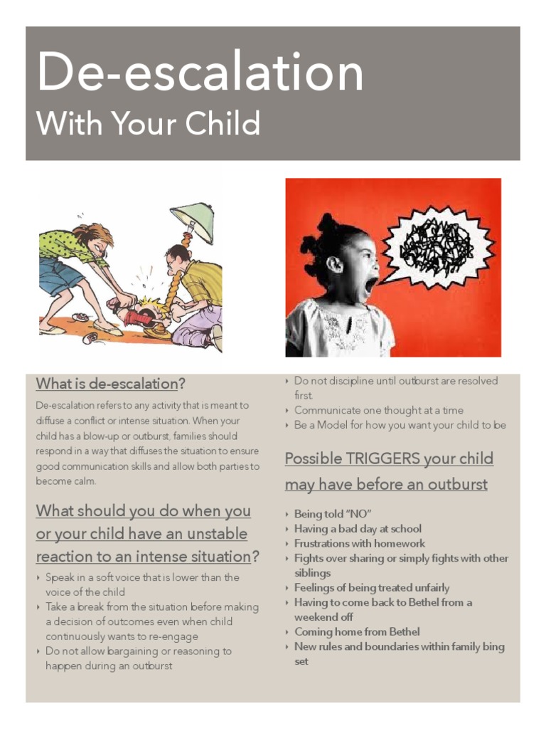 De-escalation Tips for Parents | PDF