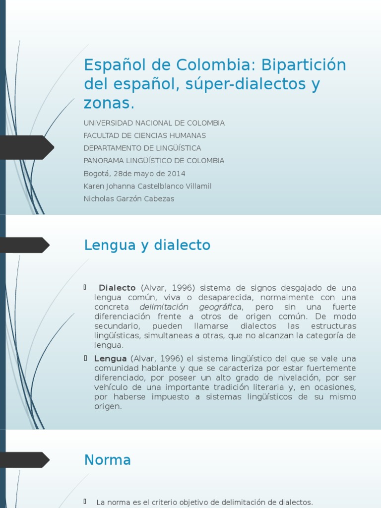 Español de Colombia | PDF | Dialecto | Lengua española