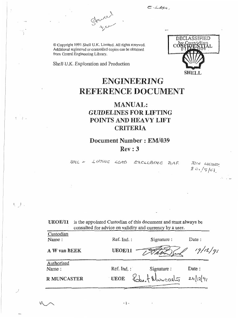 Shell Guidelines Heavy Lifting Criteria | PDF | Structural Steel ...