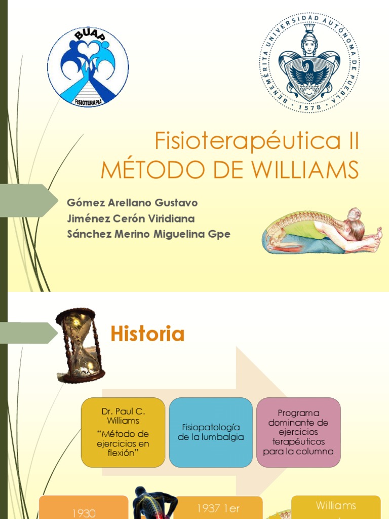 Presentacion Williams | PDF | Dolor lumbar | Ciencia de la danza