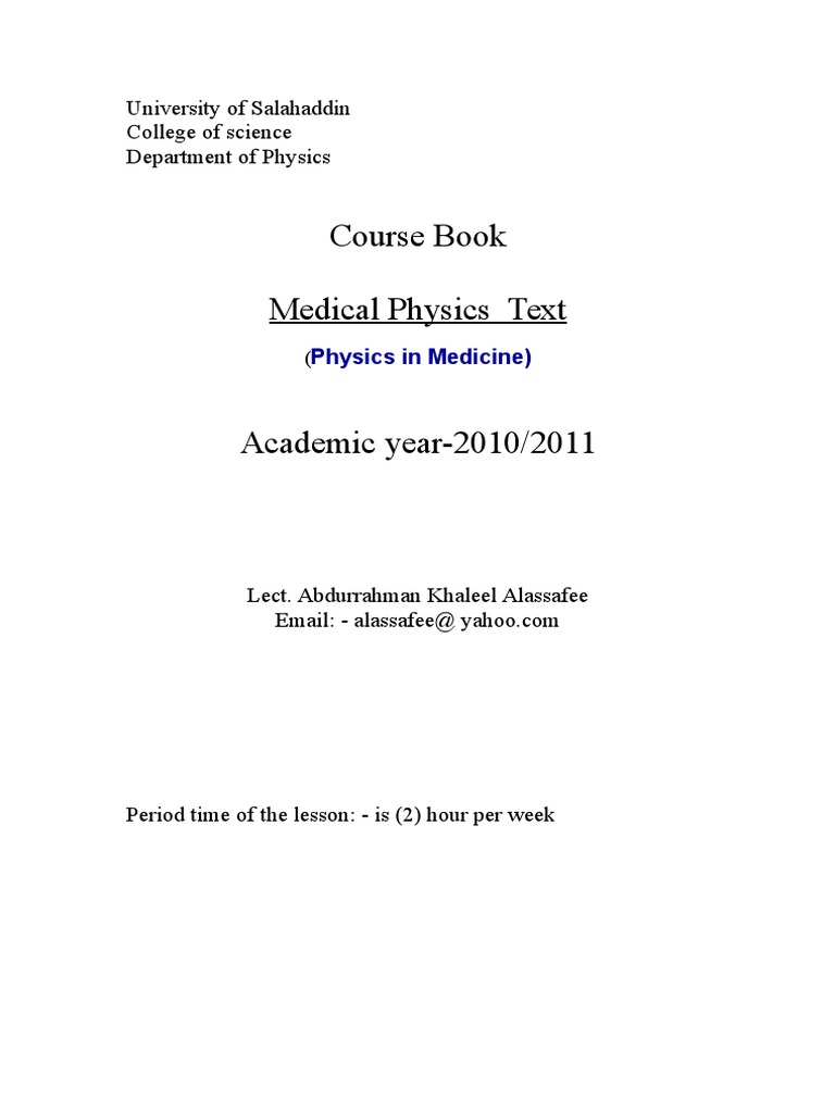 phy-MEDICAL PHYSICS | PDF | Medical Physics | Heart