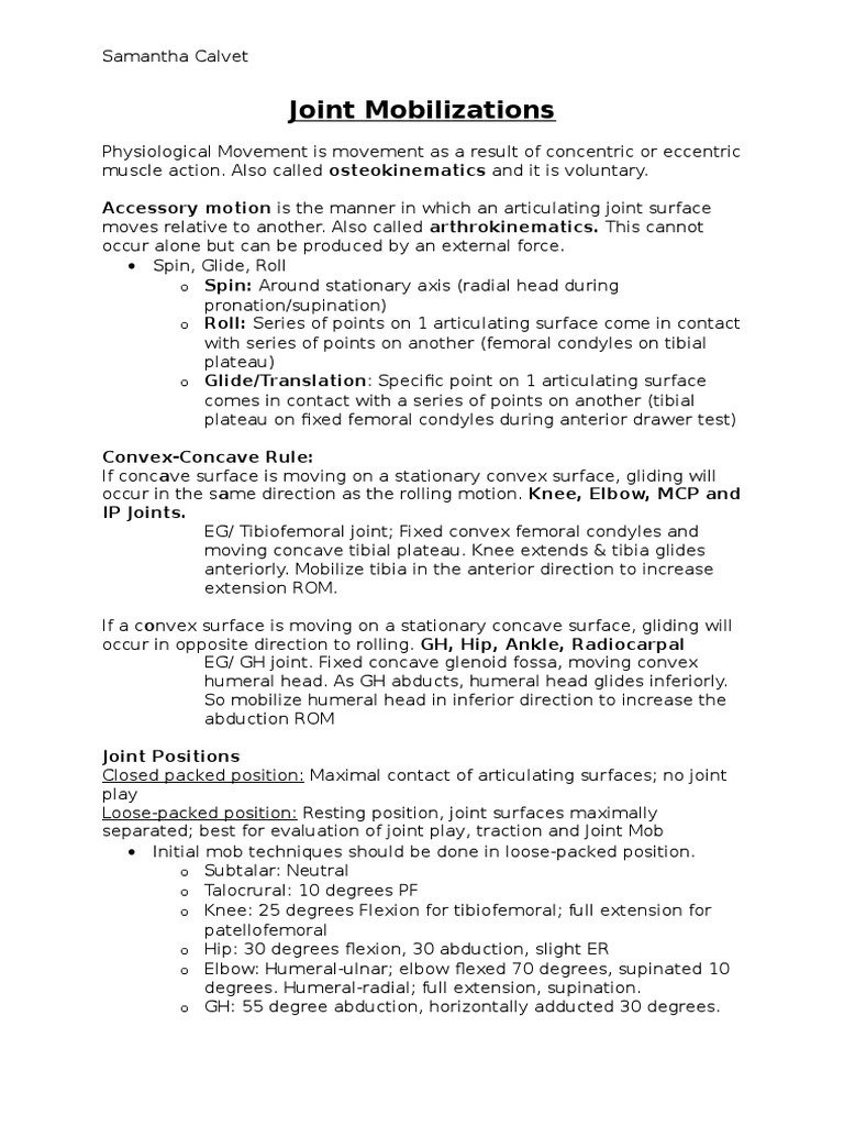 Joint Mobilizations | PDF | Anatomical Terms Of Motion | Knee