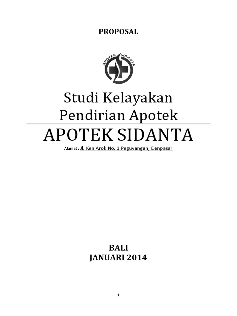 Proposal Studi Kelayakan Apotek | PDF