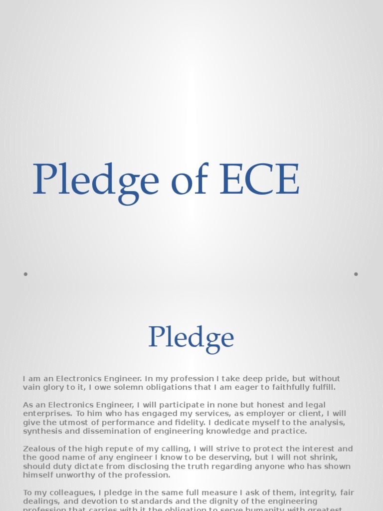 Pledge of ECE | PDF | Government | Virtue