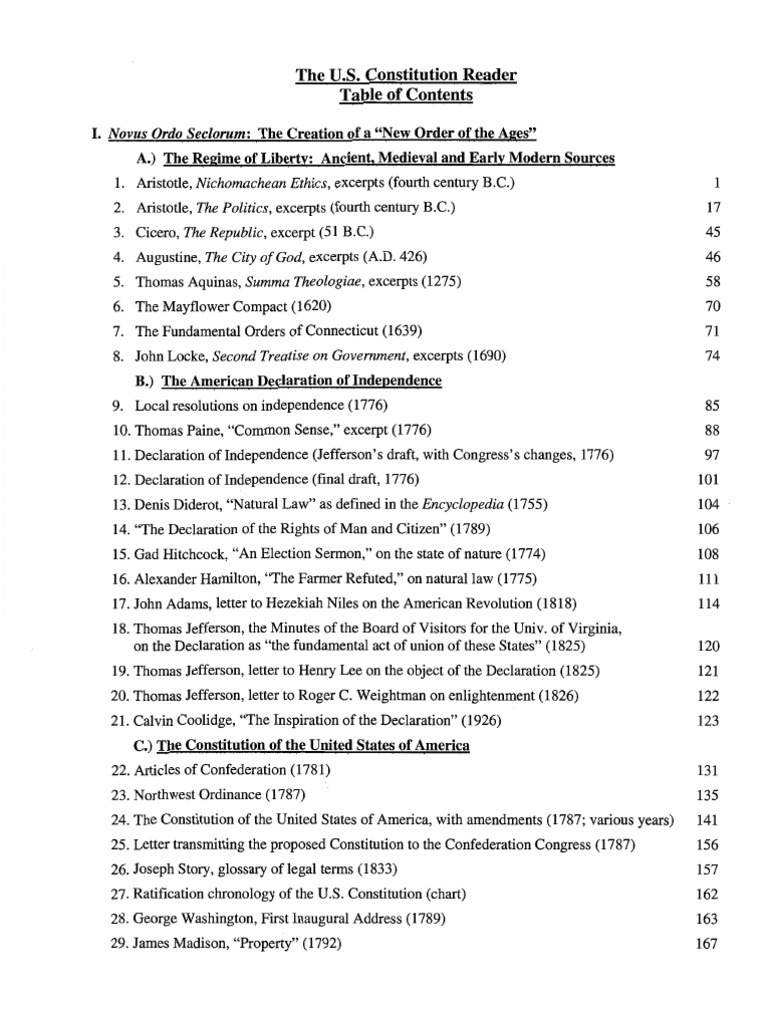 Hillsdale College U.S. Constitution Reader | PDF