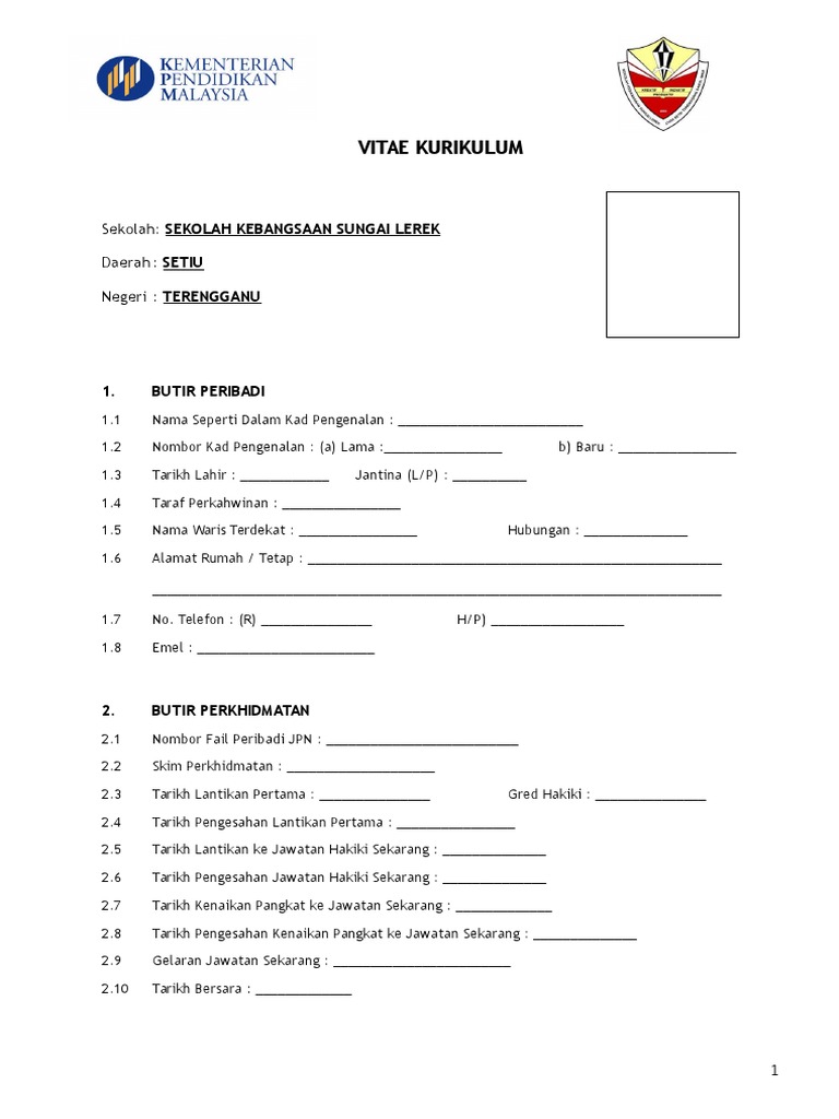 Vitae Kurikulum /CV - Fail PPB | PDF