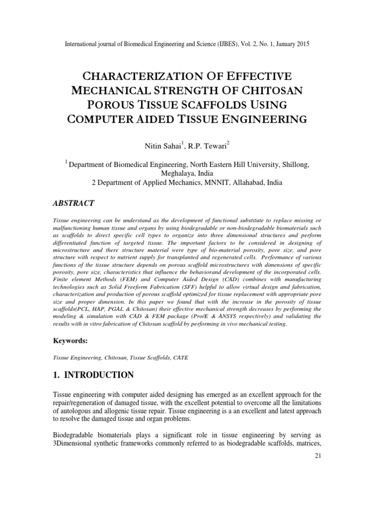 Characterization of Effective Mechanical Strength of Chitosan Porous Tissue Scaffolds Using ...