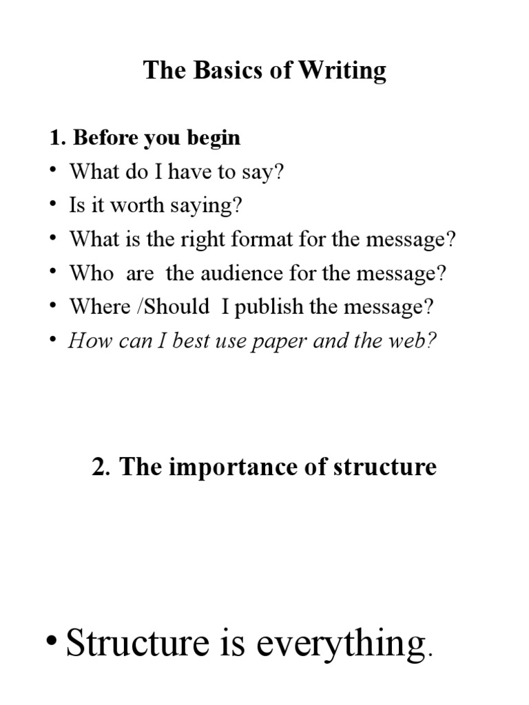 Essential Writing Techniques and Structures | PDF | Conflict Of ...