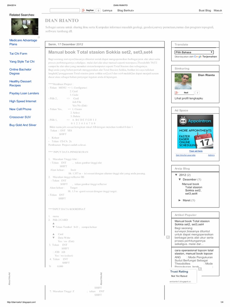 Manual Book Total Stasion Sokkia Set2, Set3, Set4 PDF | PDF